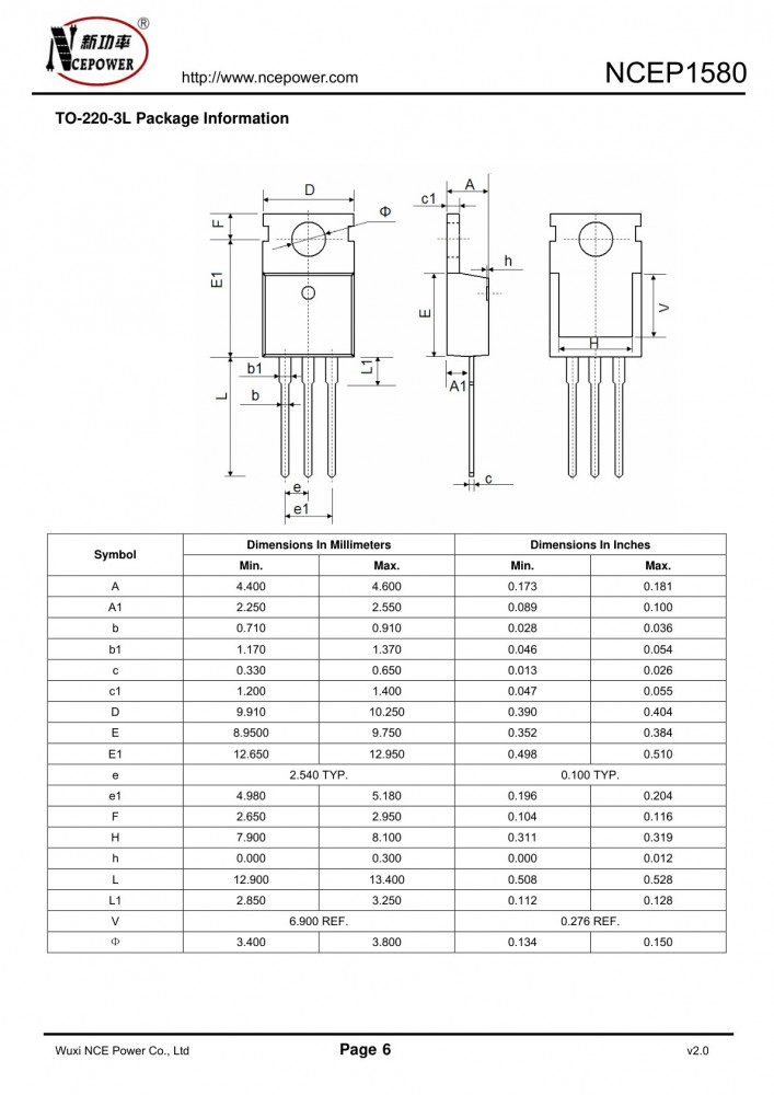 NCEP1580 datasheet page 6