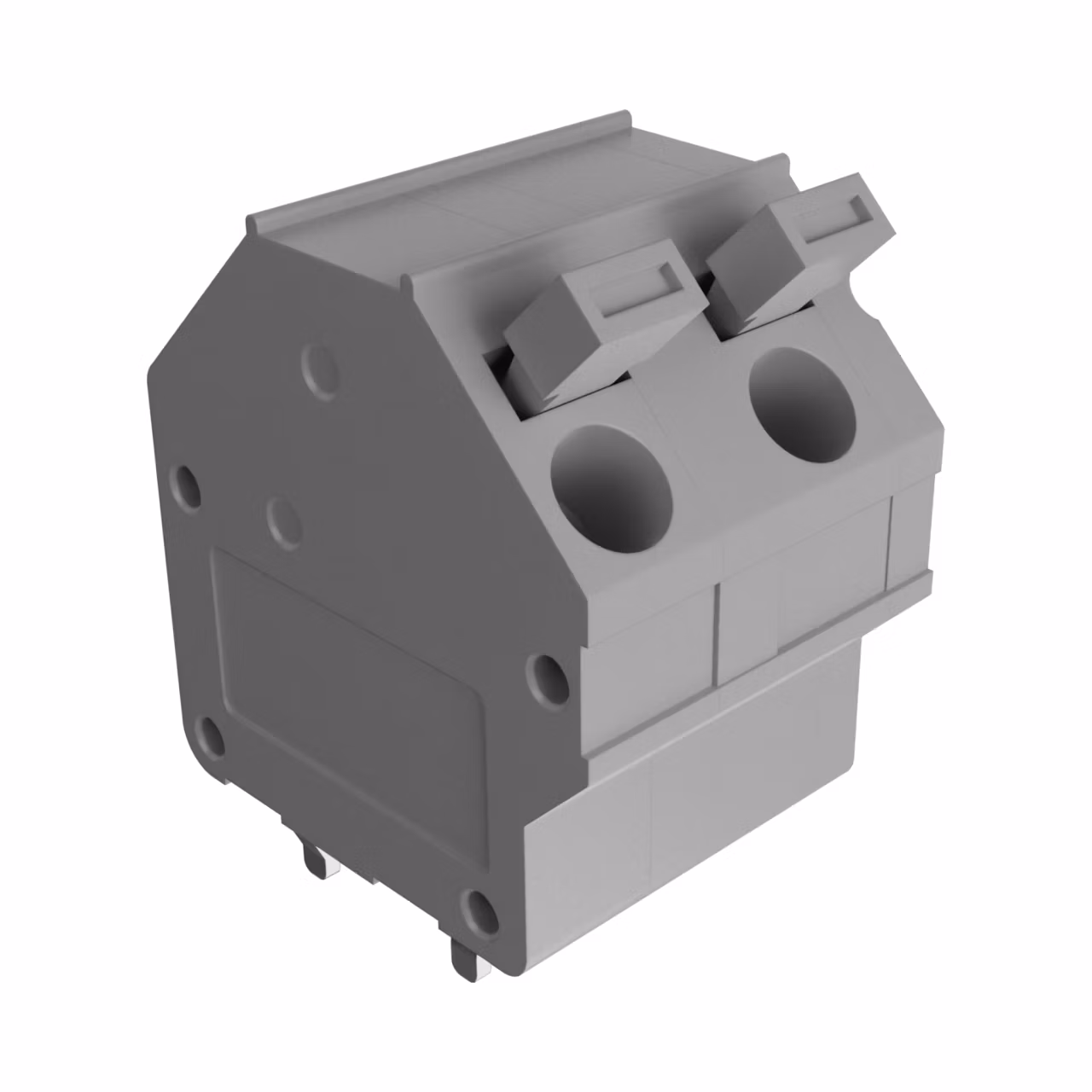 7.50mm Pitch, Eurostyle Fixed-Mount Push-Button Terminal Block, 45° Modular Luminaire, 10A, 26-14 AWG, Light Gray, 2 Circuits for sale