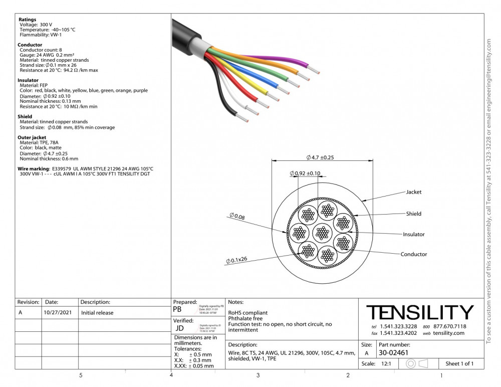 Tensility International 30-02461 technical drawing