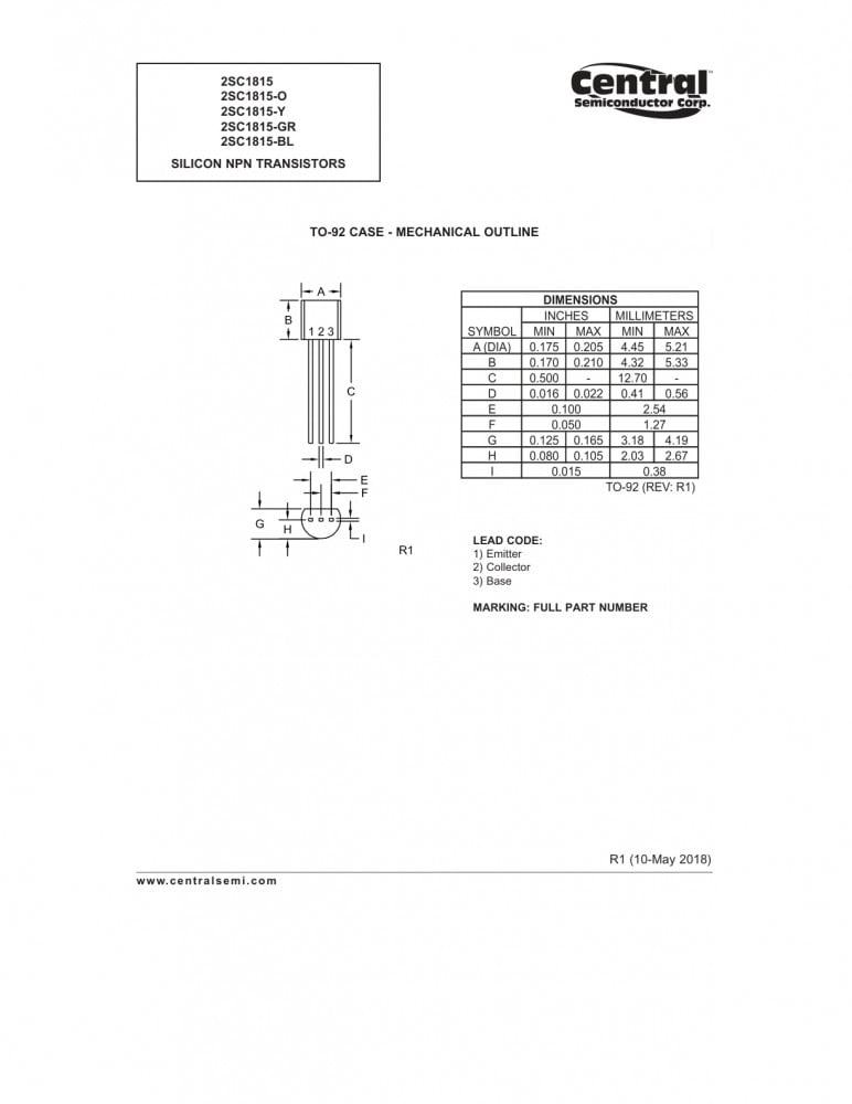2SC1815 PBFREE datasheet page 2
