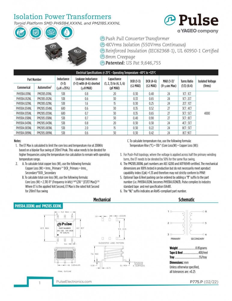 PH9384.083NLT technical document page 1