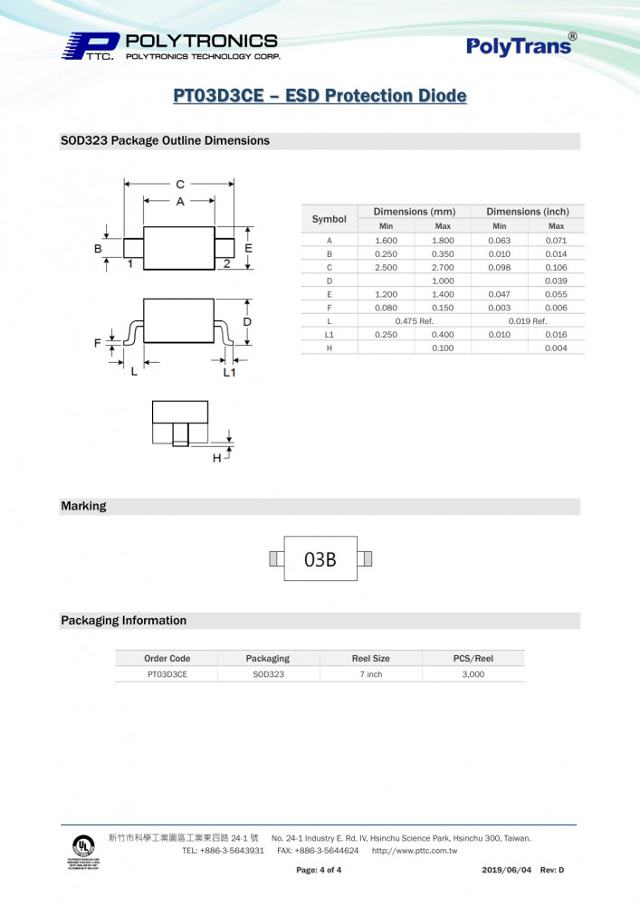 PT03D3CE datasheet page 4