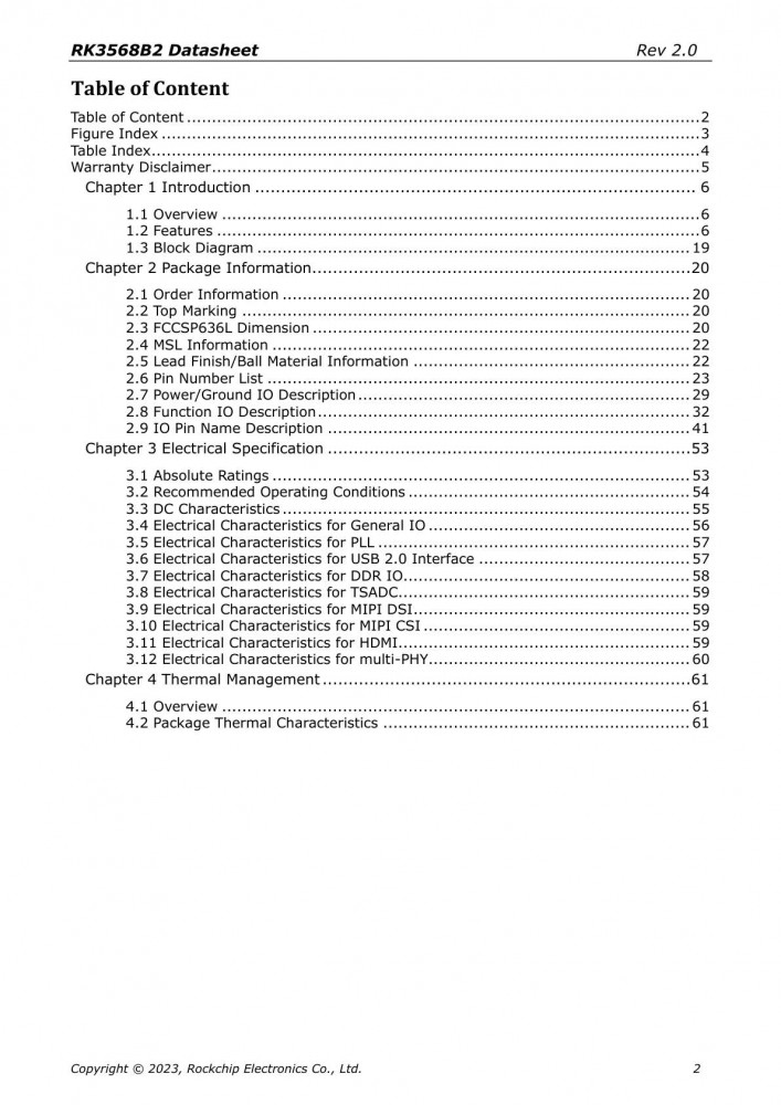 RK3568B2 datasheet page 2