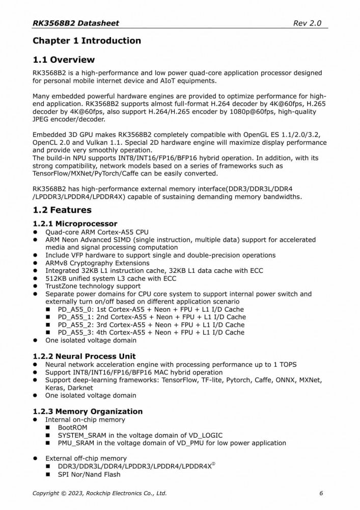 RK3568B2 datasheet page 6
