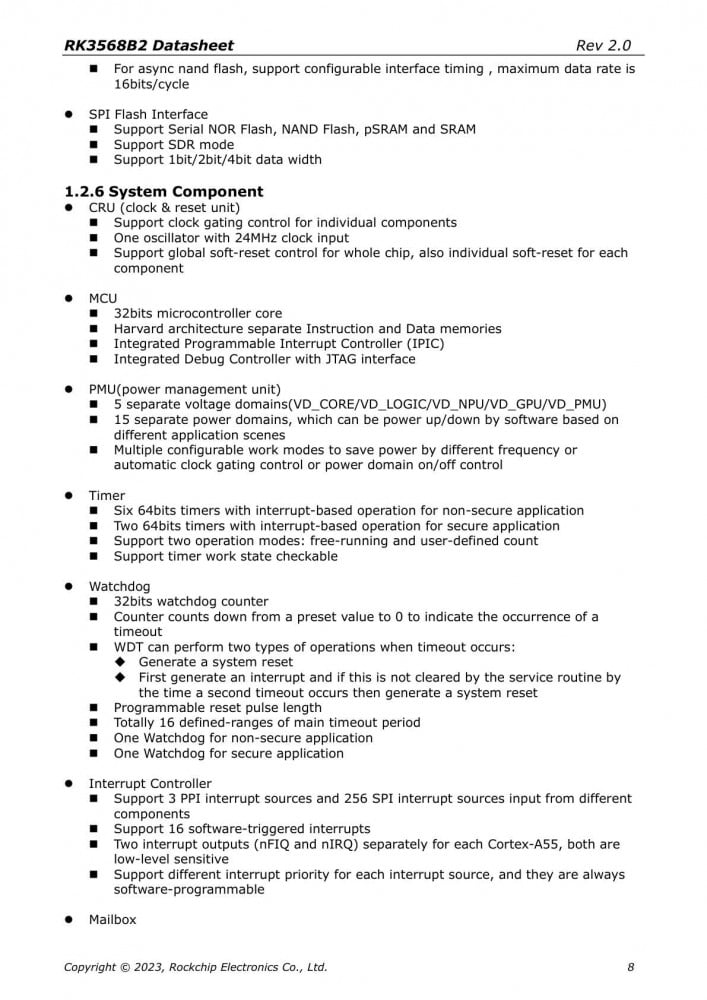 RK3568B2 datasheet page 8