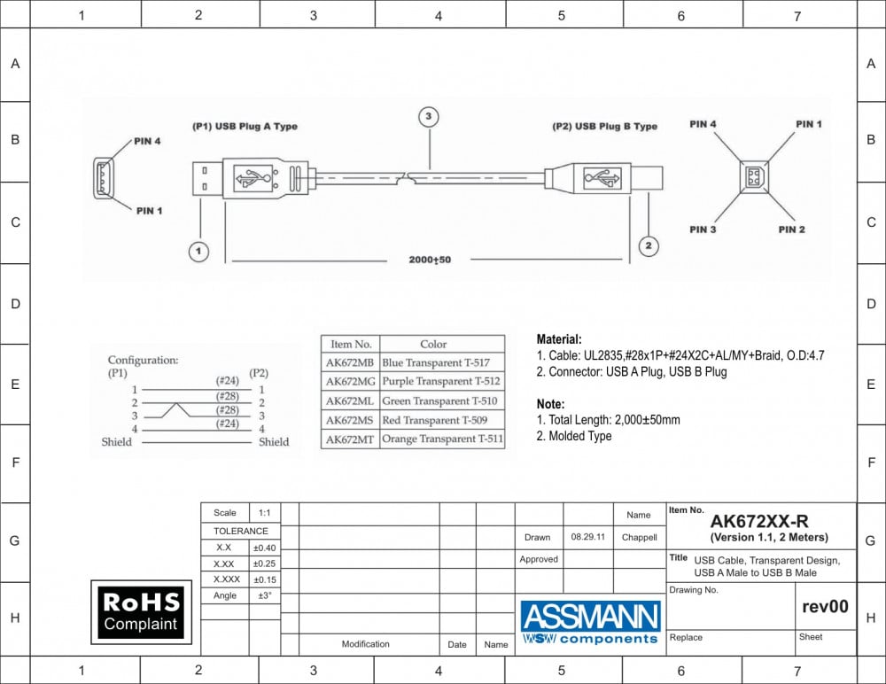AK672ML-R technical drawing page