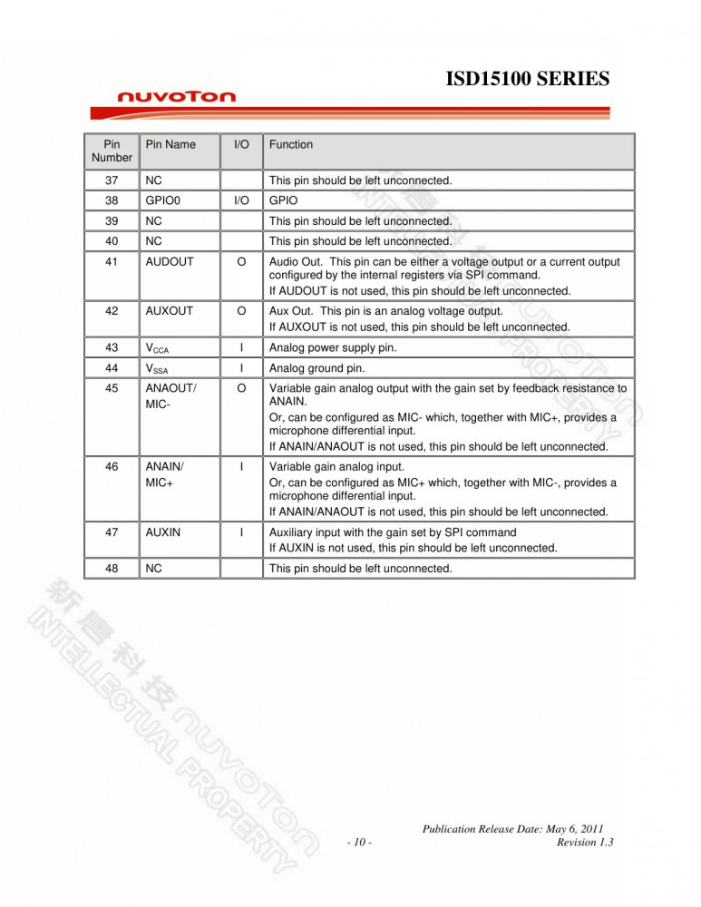 ISD15100 datasheet page 10