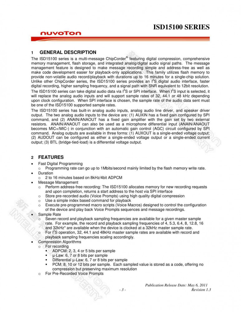 ISD15100 datasheet page 3