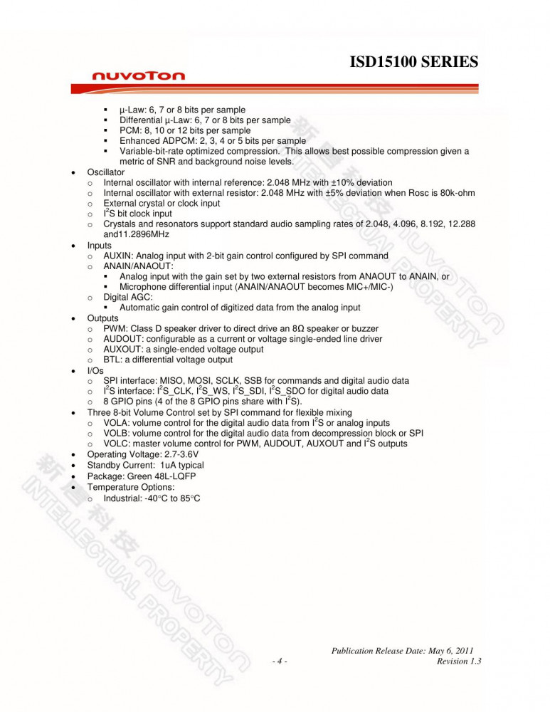 ISD15100 datasheet page 4