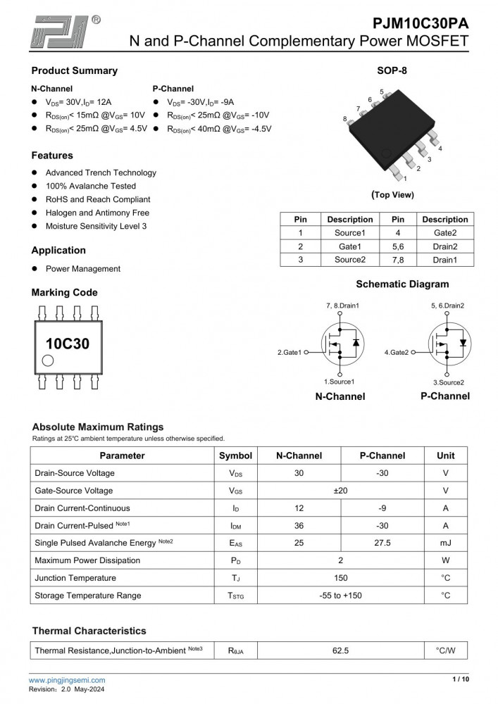 PJM10C30PA document page 1