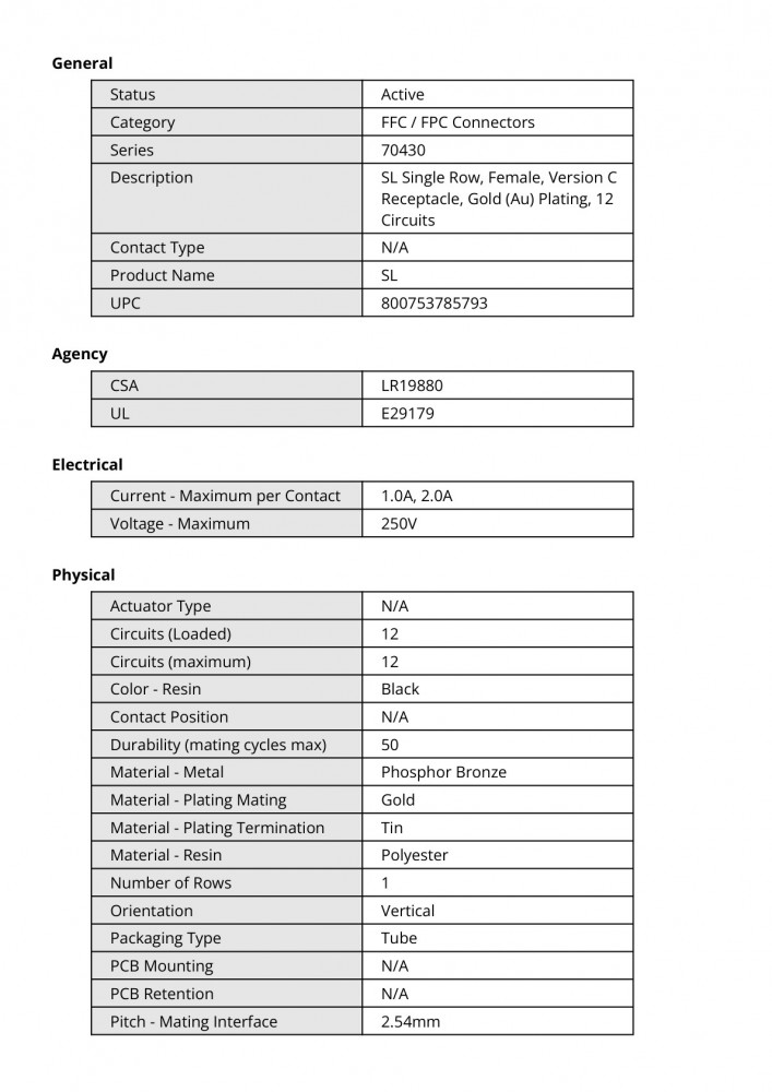 MOLEX 15474125 technical document image 2