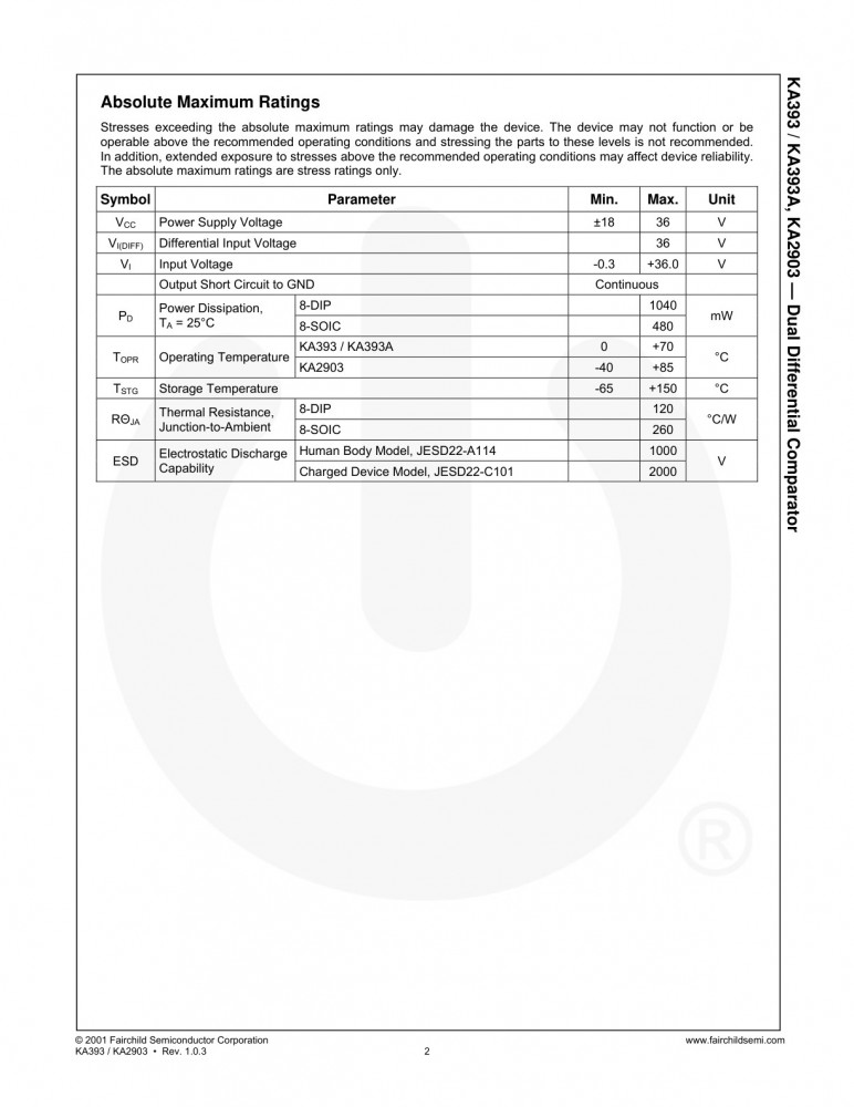 KA2903 datasheet page 3