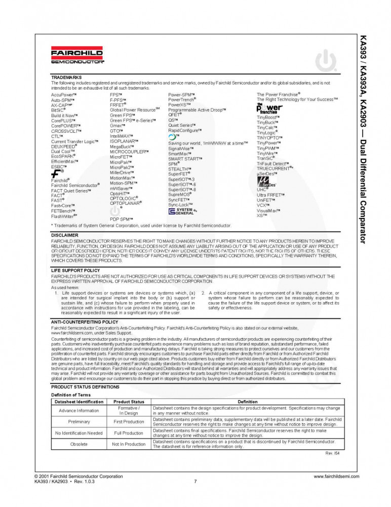 KA2903 datasheet page 8