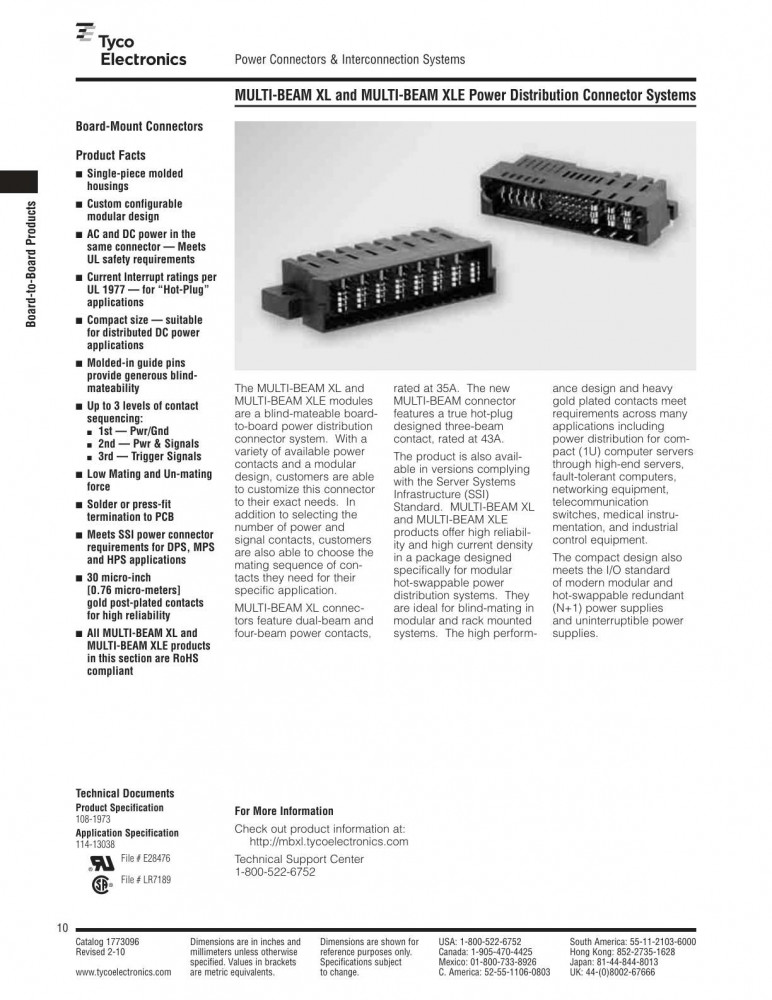 TE Connectivity MULTI-BEAM document page 1