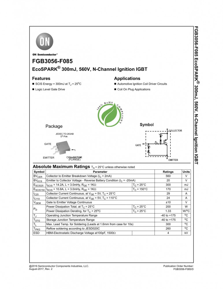 FGB3056-F085 datasheet page 2