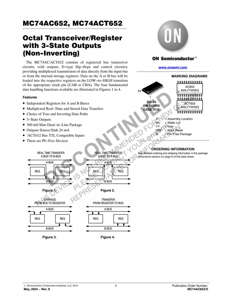 MC74AC652 datasheet page 1