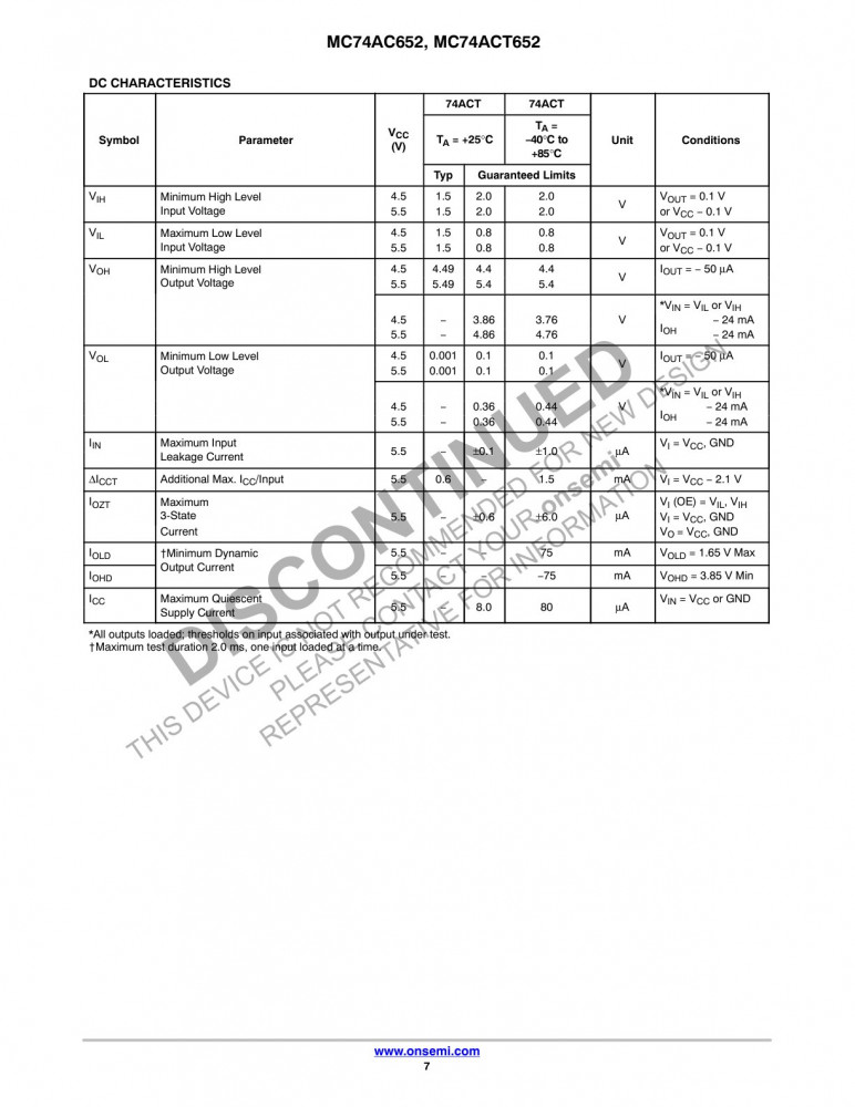 MC74AC652 datasheet page 7