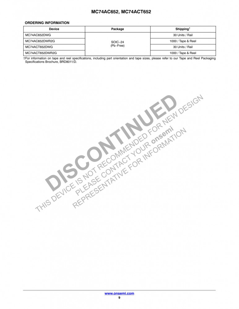 MC74AC652 datasheet page 9