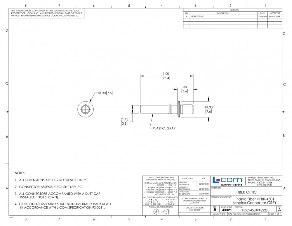 FOC-4501PFS22SL technical document preview