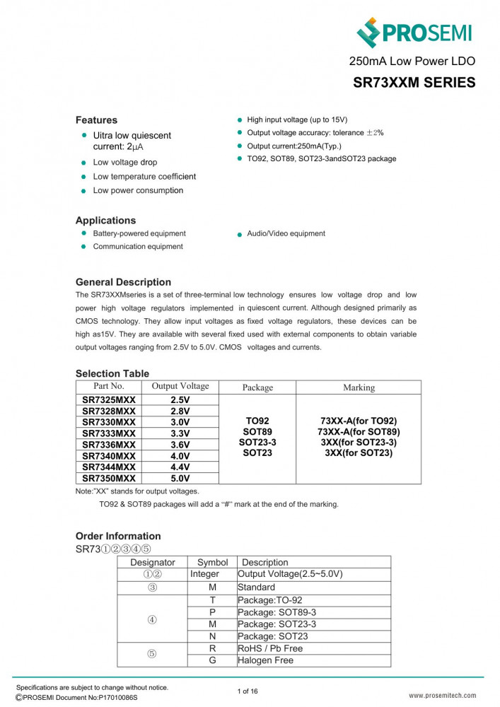SR7350MPR datasheet page 1