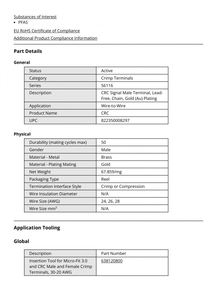 MOLEX 561168228 technical document preview, page 2