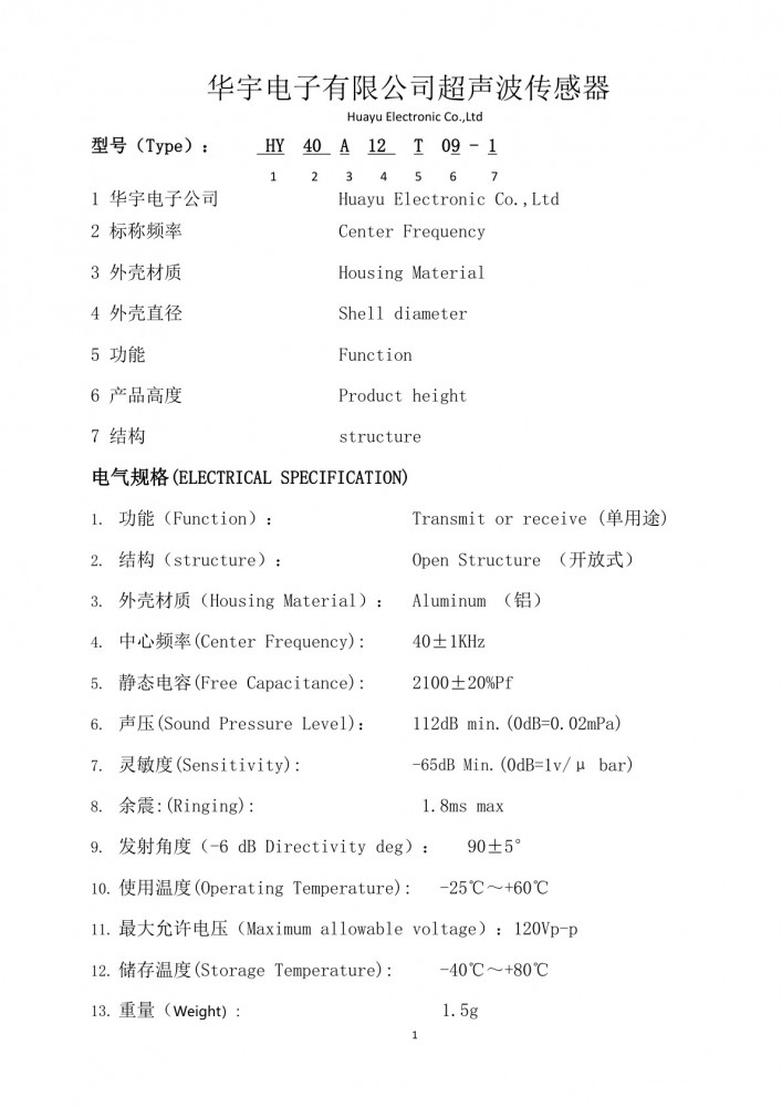 HY40A12T09-1 datasheet page 1