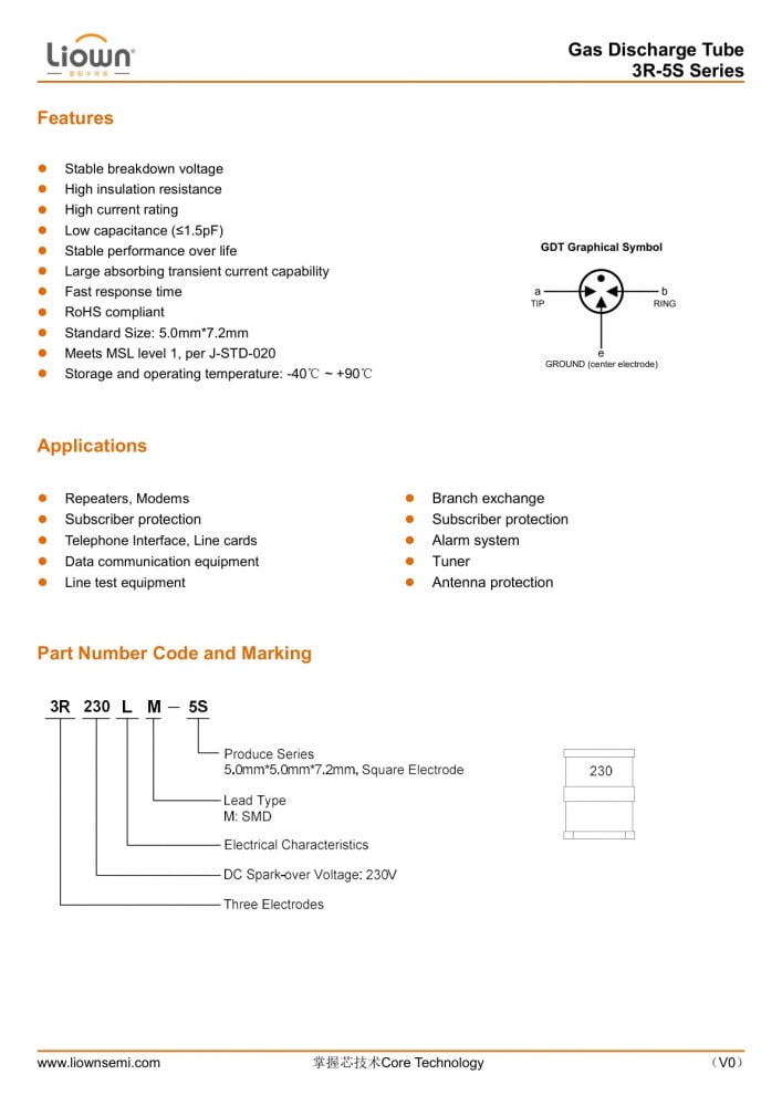 Liown 3R090LM-5S datasheet page 1