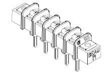 9.53mm Pitch Beau PCB Terminal Strip, Low Profile, Insulated PC Tail, 8 Circuits