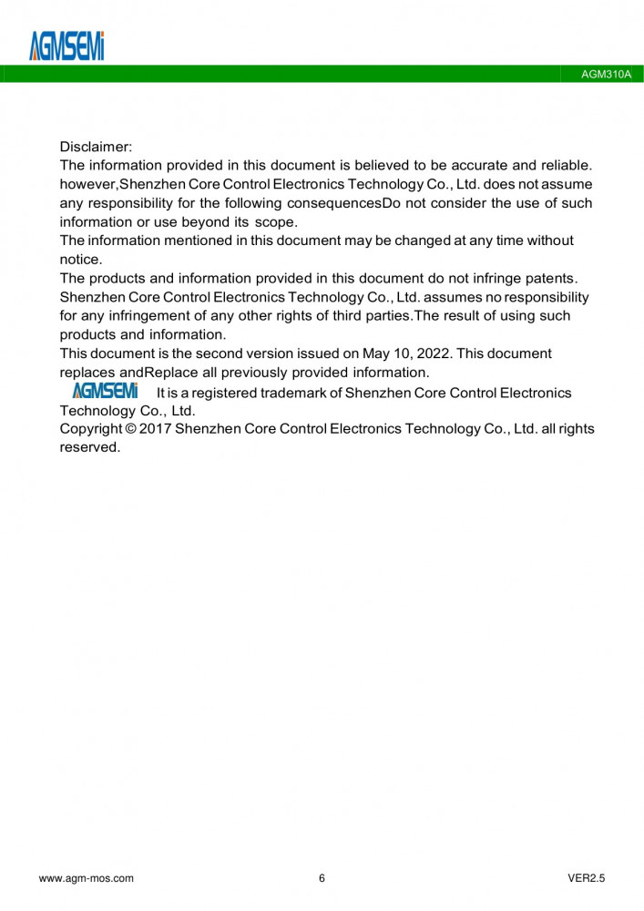AGM310A datasheet page 6