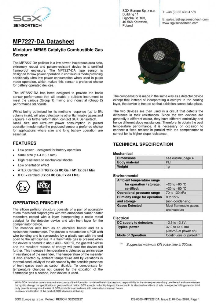MP7227-DA datasheet page 1