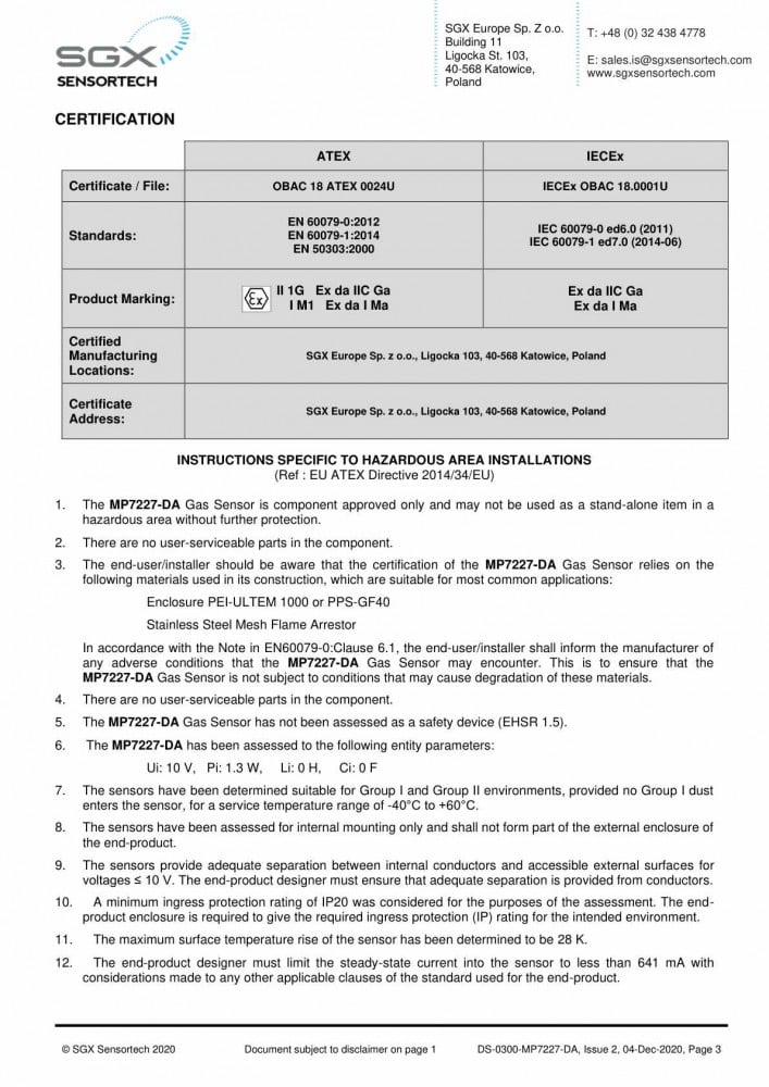 MP7227-DA datasheet page 3