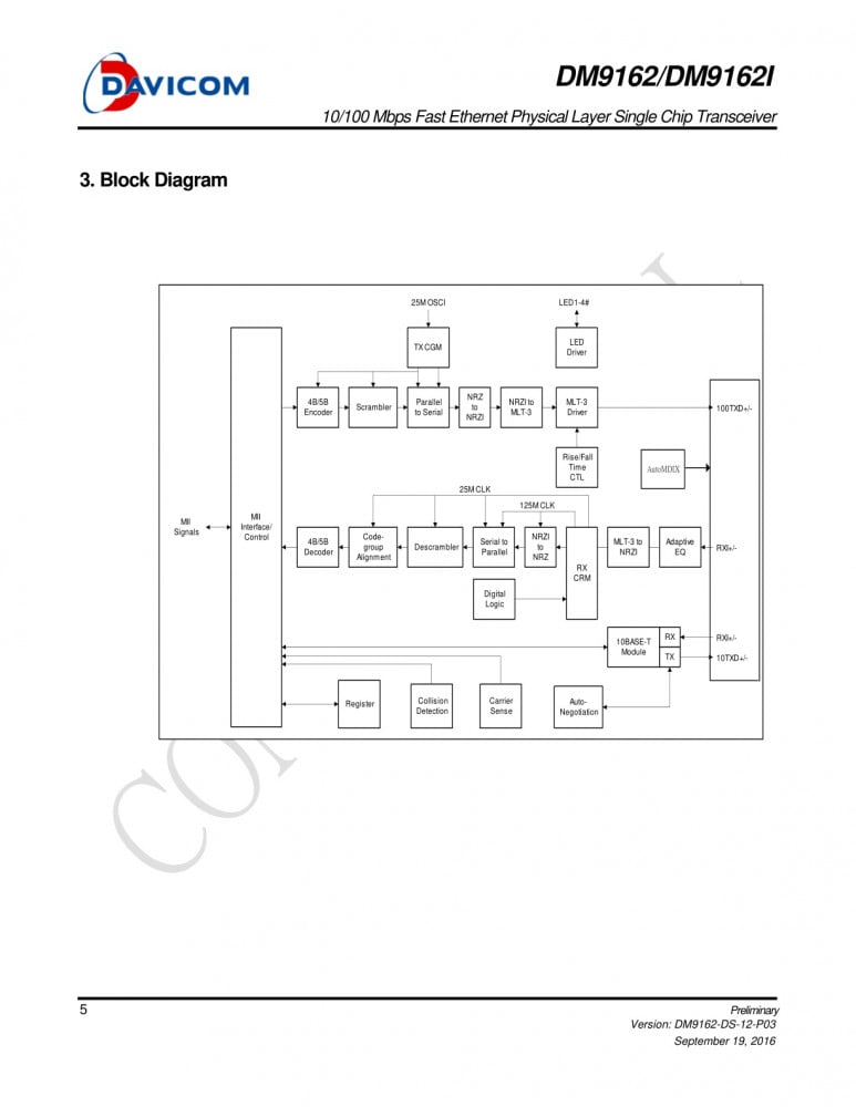 DM9162 datasheet page 5
