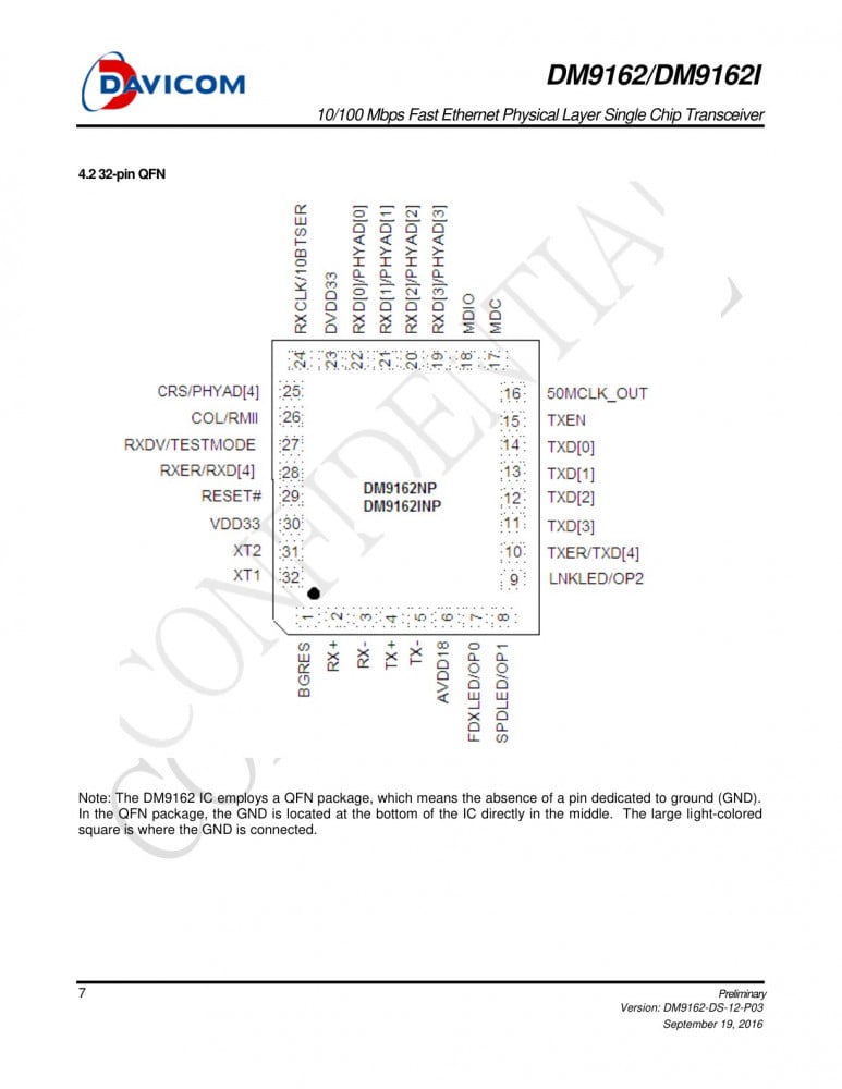 DM9162 datasheet page 7