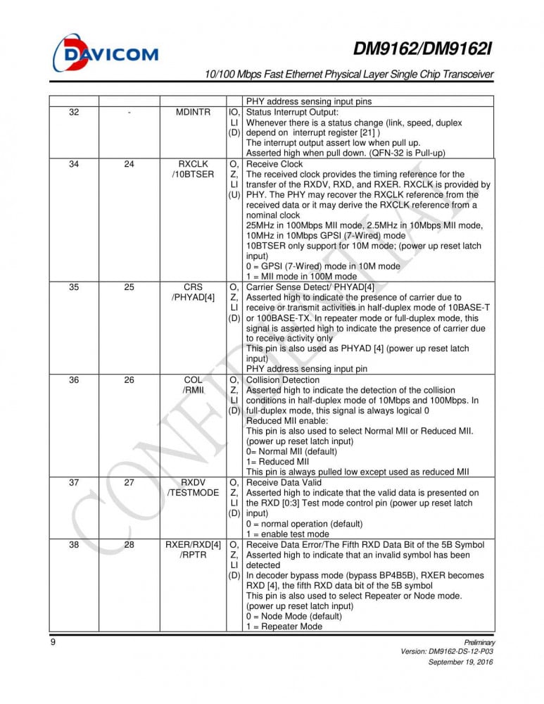 DM9162 datasheet page 9