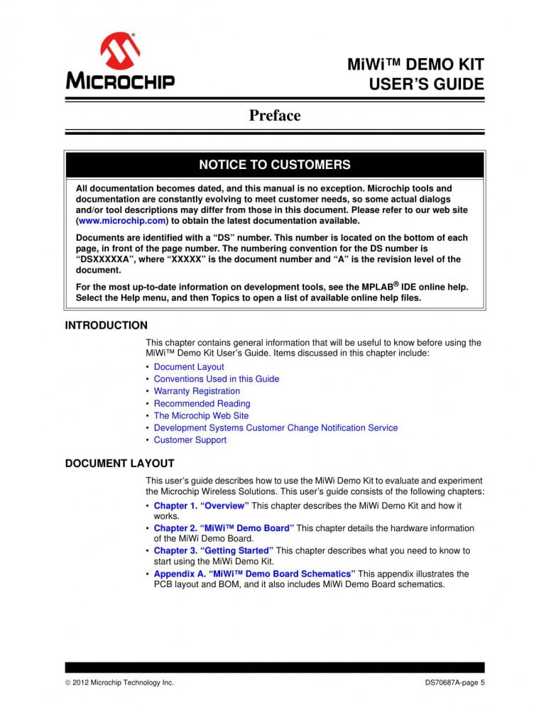 MiWi Demo Kit User's Guide page 5