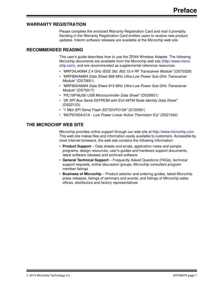 MiWi Demo Kit User's Guide page 7