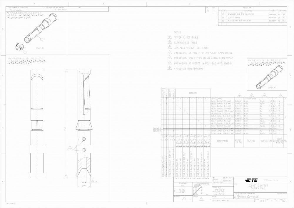 TE Connectivity 2-1105051-2 technical drawing preview