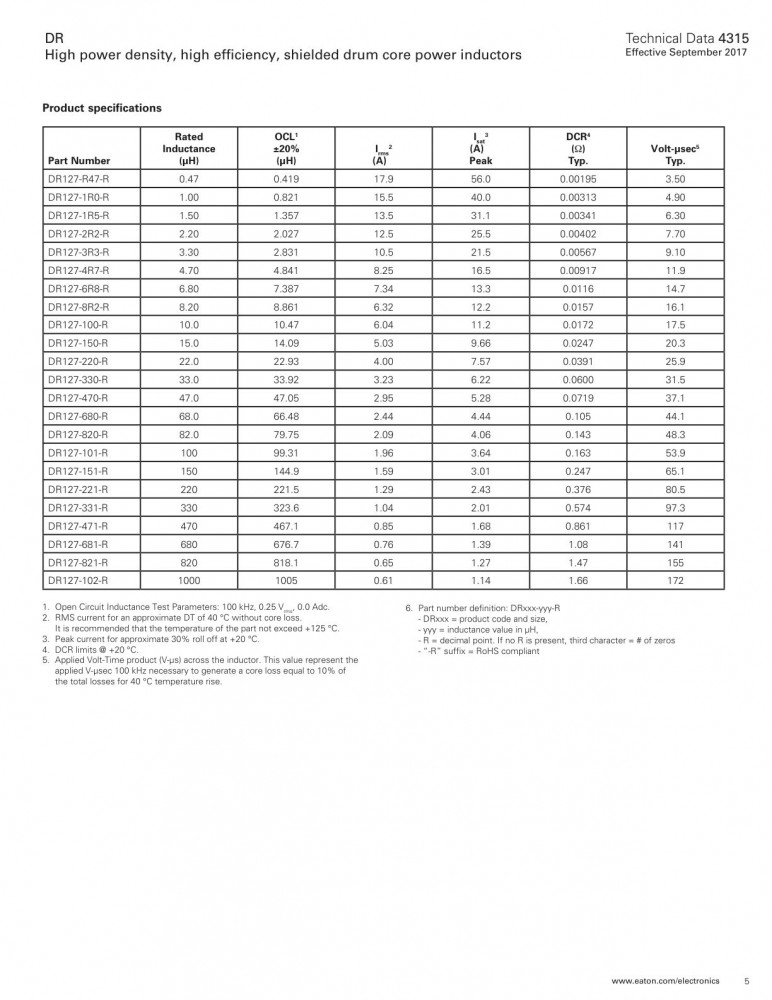 EATON DR series datasheet page 5