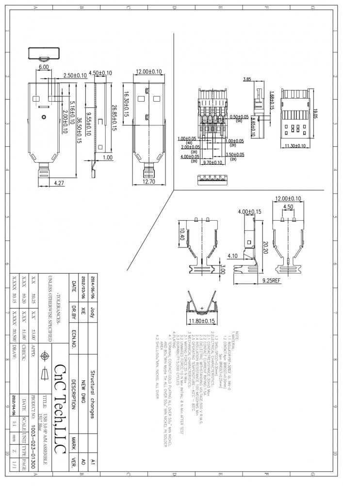 CNC Tech 1003-023-01300 technical document preview
