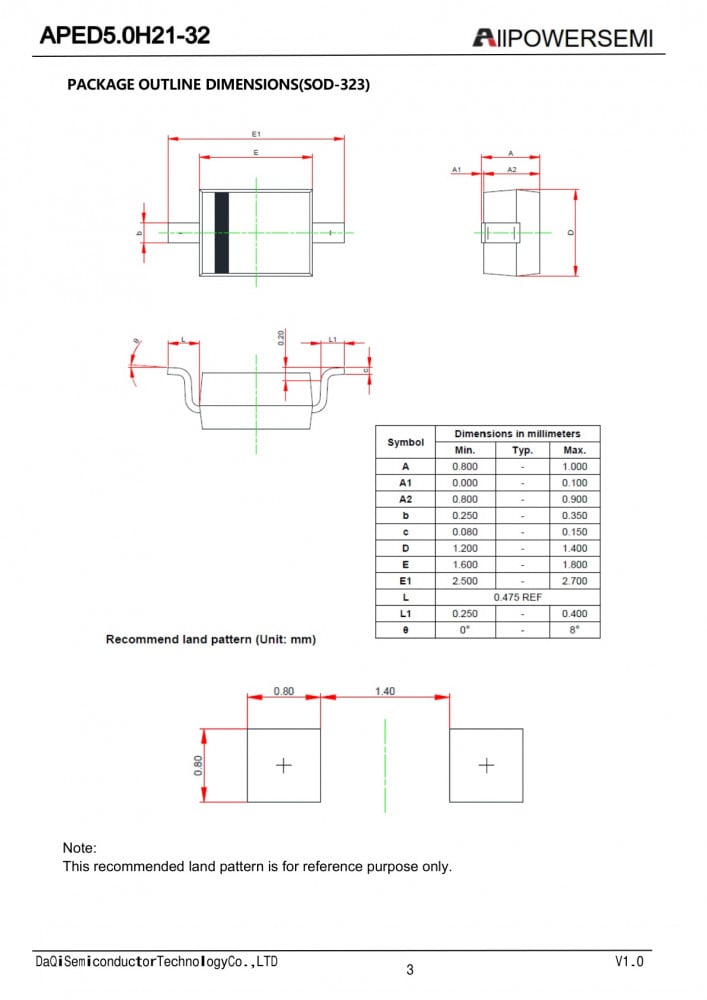 APED5.0H21-32 datasheet page 3