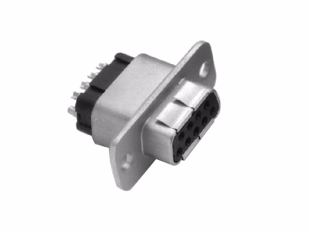 Standard-Density EMI Filtered D-Sub Connector, Female, Straight, PCB Through Hole, 4000pF Pi, Locking Inserts, RoHS, 25 Circuits