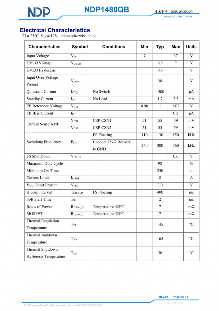 NDP1480QB datasheet page 4
