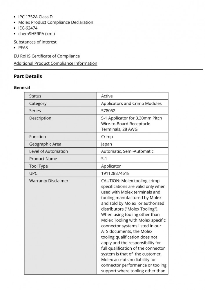 Molex tooling document preview, page 2