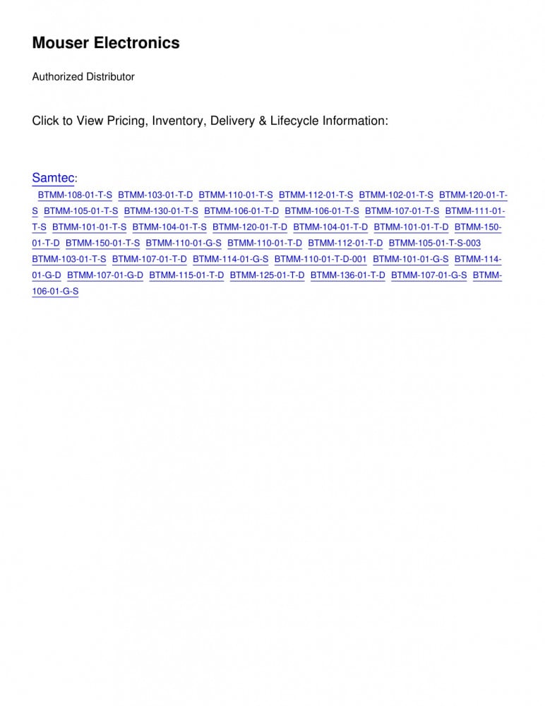 Samtec BTMM series technical document page 2