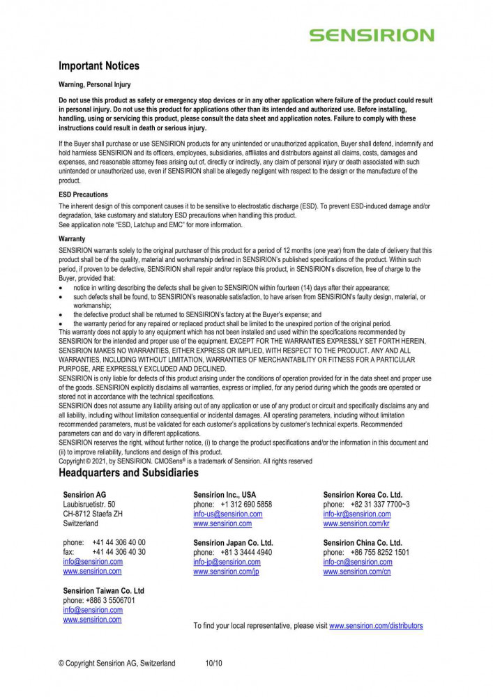 SHT4x Smart Gadget document page 10