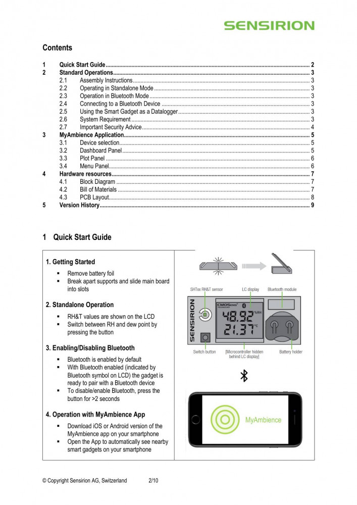 SHT4x Smart Gadget document page 2