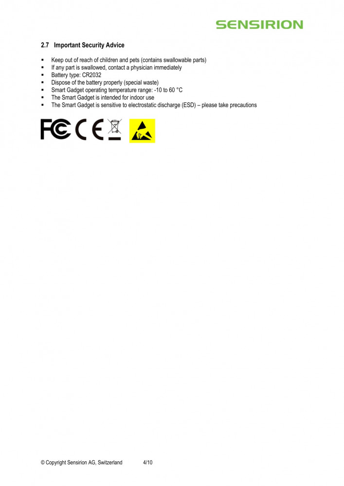 SHT4x Smart Gadget document page 4