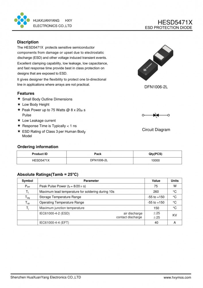 HESD5471X datasheet page 1