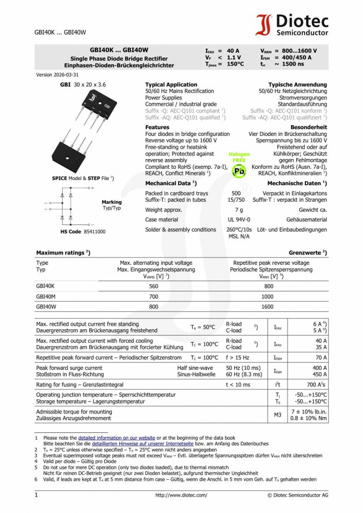 GBI40M datasheet page 1