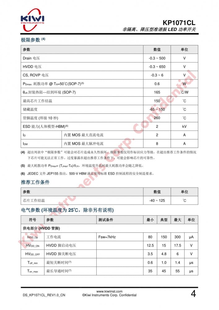 KP1071CLSPA datasheet page 4